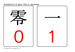 Numbers 0-10 in Japanese flash cards (SB8095) - SparkleBox