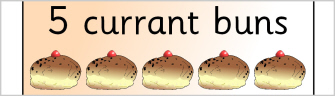 Five Currant Buns Nursery Rhyme Teaching Resources & Printables ...