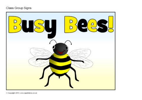 Bees Class Group Signs (SB9472) - SparkleBox