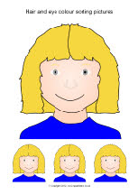 Hair and eye colour sorting pictures (SB1007) - SparkleBox