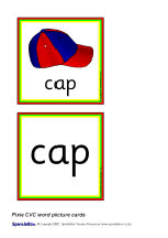 Pixie robot CVC word and picture cards (SB1019) - SparkleBox