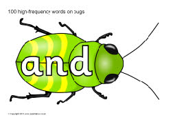 100 high-frequency words on bugs (SB1021) - SparkleBox