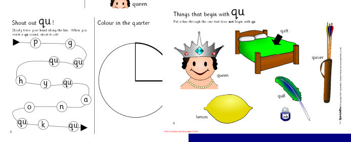 My book about 'qu' (SB1023) - SparkleBox