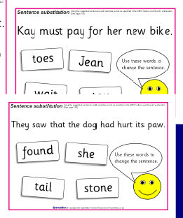 Phase 5 sentence substitution mats (SB1026) - SparkleBox