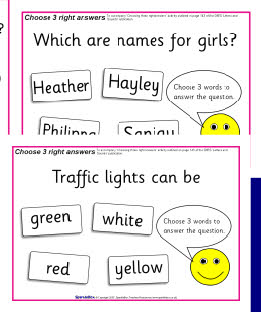 Phase 5 choose 3 right answers mats (SB1028) - SparkleBox