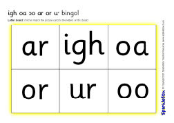 IGH OA OO AR OR UR bingo (SB1035) - SparkleBox