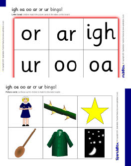 IGH OA OO AR OR UR bingo (SB1035) - SparkleBox