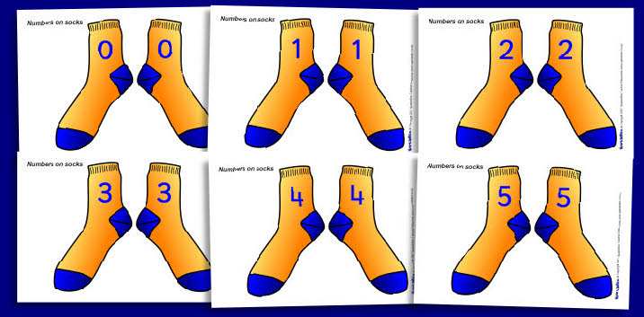 Numbers 0-20 on sock pairs (SB1052) - SparkleBox