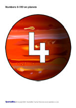 Numbers 0-100 on planets (SB1065) - SparkleBox