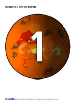 Numbers 0-100 on planets (SB1065) - SparkleBox