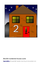 Numbers 1-20 on houses 15cm x 15cm cards (SB1106) - SparkleBox