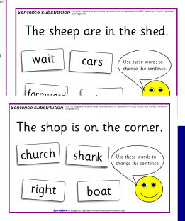 Phase 3 sentence substitution mats (SB1114) - SparkleBox