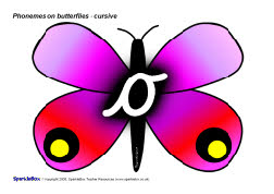 Phonemes on butterflies - cursive (SB1187) - SparkleBox