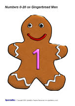Numbers 0-20 on gingerbread men (SB1200) - SparkleBox