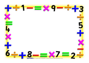 Maths-themed A4 page borders - landscape (SB1222) - SparkleBox