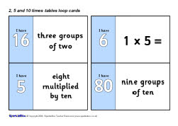 2, 5 and 10 times table loop cards (SB1241) - SparkleBox