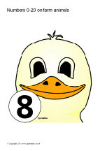 Numbers 0-20 on farm animals (SB1255) - SparkleBox