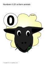 Numbers 0-20 on farm animals (SB1255) - SparkleBox