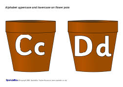 Alphabet upper and lowercase on plant pots (SB1295) - SparkleBox