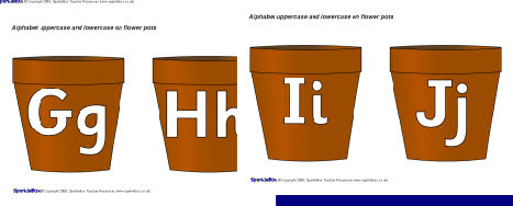 Alphabet upper and lowercase on plant pots (SB1295) - SparkleBox