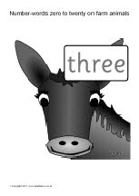 Number-words on farm animals (SB1313) - SparkleBox