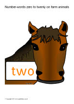 Number-words on farm animals (SB1313) - SparkleBox