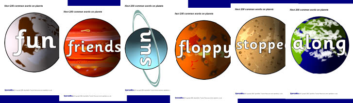Next 200 common words on planets (SB1349) - SparkleBox