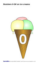 Numbers 0-20 on ice-creams (SB1357) - SparkleBox