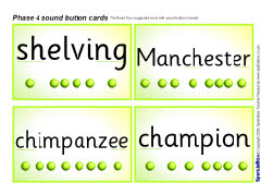 Phase 4 sound buttons word cards (SB1358) - SparkleBox