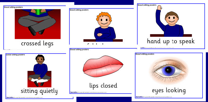 Good sitting posters (SB1365) - SparkleBox