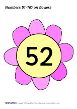 Numbers 51-100 on flowers (SB1388) - SparkleBox