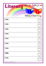 Editable rainbow-themed EYFS ‘I can’ sheets (SB1395) - SparkleBox