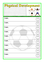 Editable football-themed EYFS ‘I can’ sheets (SB1398) - SparkleBox