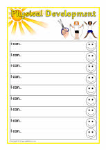 Editable sunshine-themed EYFS ‘I can’ sheets (SB1402) - SparkleBox
