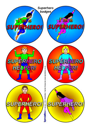 Superhero badges (SB1434) - SparkleBox
