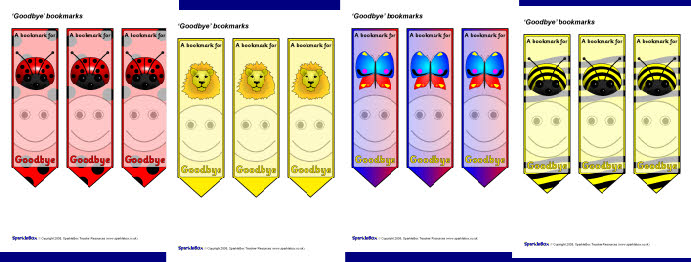 Editable 'goodbye' bookmarks (SB1454) - SparkleBox