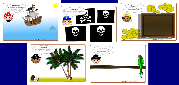 Pirate playdough mats (SB1469) - SparkleBox