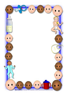 Babies A4 page borders (SB1489) - SparkleBox