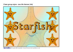 Sea life-themed group signs - A4 (SB1550) - SparkleBox