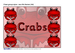 Sea life-themed group signs - A4 (SB1550) - SparkleBox