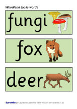 Woodland topic word cards (SB1556) - SparkleBox