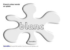 French colour words on splats (SB1605) - SparkleBox