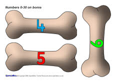 Numbers 0-30 on bones (SB1623) - SparkleBox