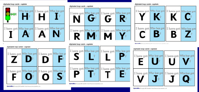 Alphabet loop cards - capitals (SB1679) - SparkleBox