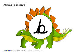 Alphabet on dinosaurs - cursive (SB1684) - SparkleBox