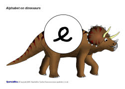 Alphabet on dinosaurs - cursive (SB1684) - SparkleBox