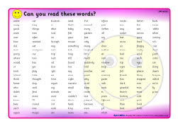 200 medium-frequency word mats (SB1688) - SparkleBox