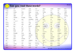 200 medium-frequency word mats (SB1688) - SparkleBox