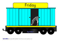 Days of the week on a train (SB1700) - SparkleBox