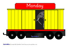Days of the week on a train (SB1700) - SparkleBox